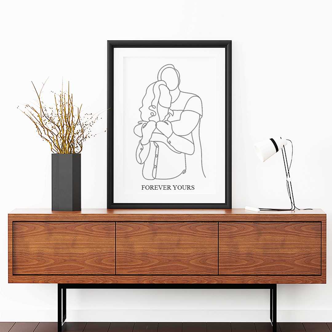 Line Art Custom Portrait — Personalized Hand-Drawn Portrait — Artifyu
